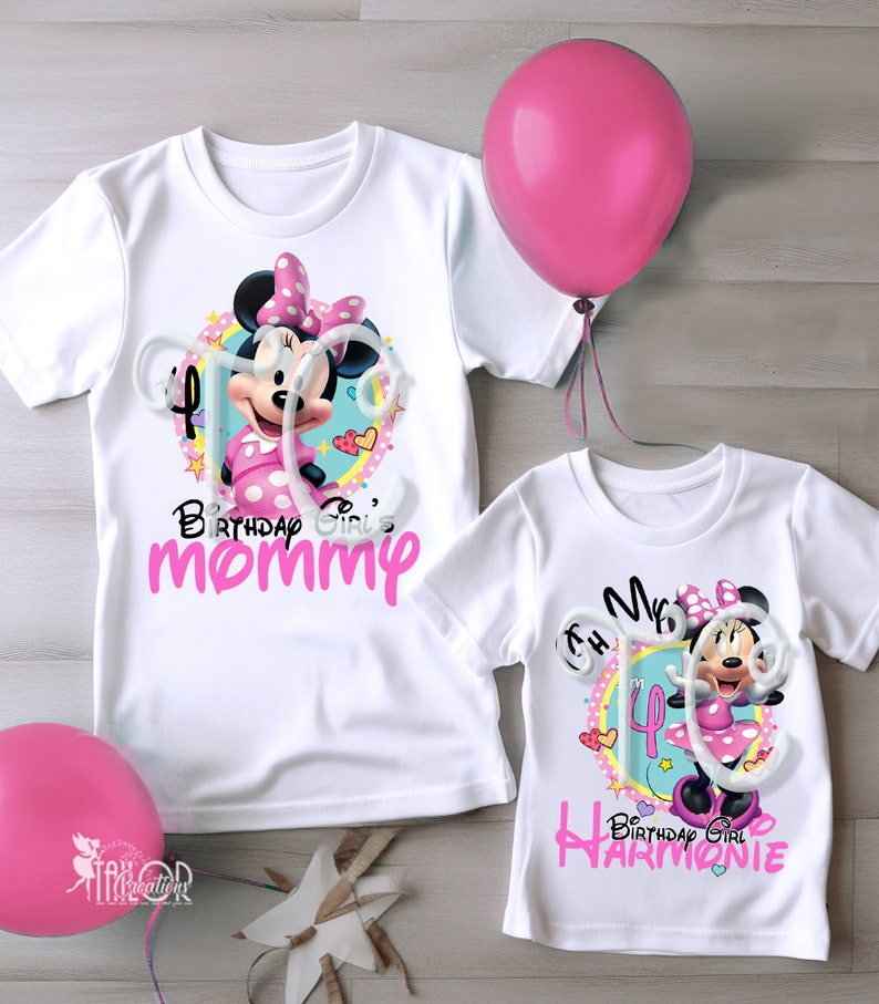 Minnie Mouse Custom Birthday Shirt, Minnie Mouse Party Shirt, Minnie ...