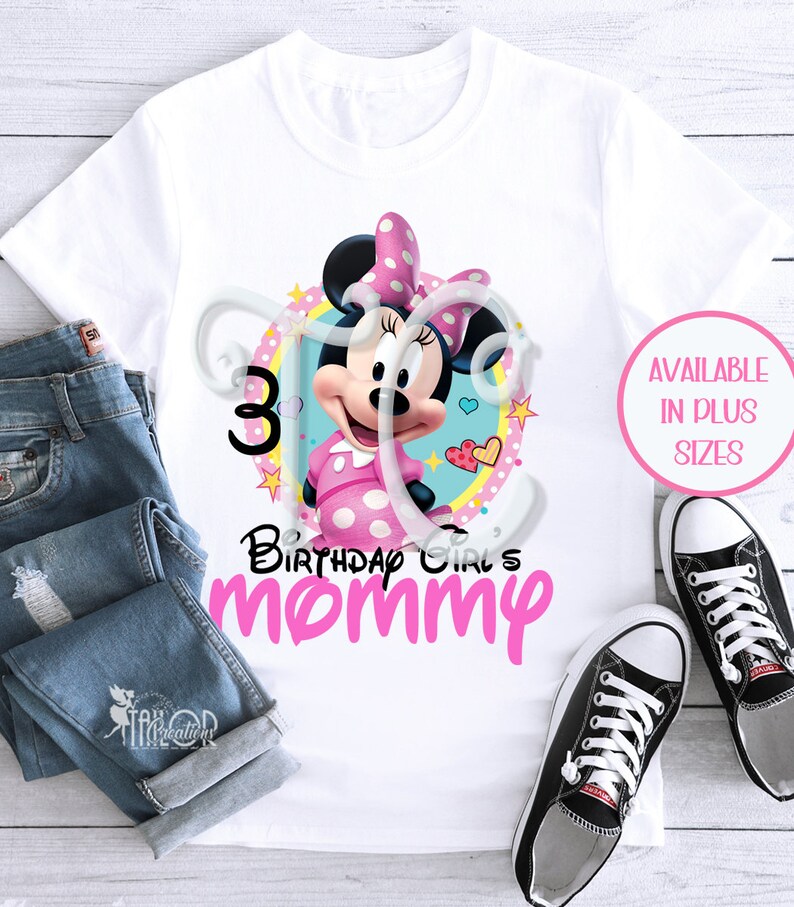 Minnie Mouse Custom Birthday Shirt, Minnie Mouse Party Shirt, Minnie ...