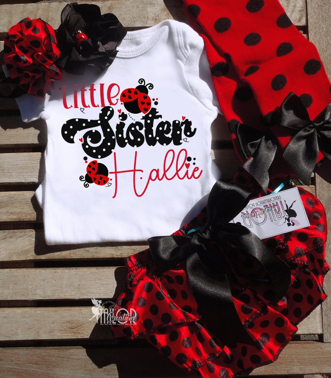 Little Sister Ladybug 1st Birthday Custom Outfit, Ladybug Headband ...