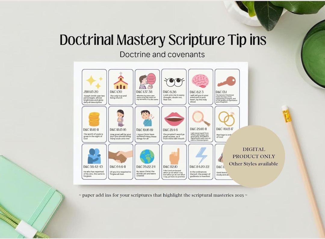 Doctrine and Covenants Doctrinal Mastery Tip Ins/ Glue Ins |seminary ...