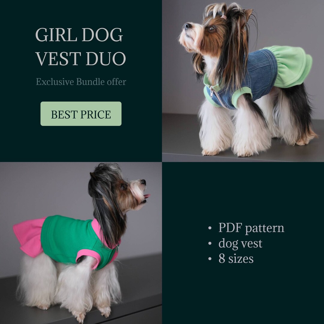DIY Dog Vest Sewing Patterns (all Sizes) - Includes Denim and Fleece ...