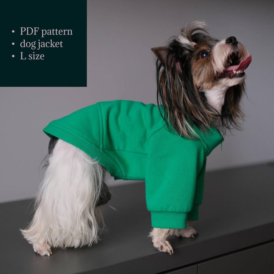 Printable Dog Jacket Pattern (L Size): Small Dog Zippered Fleece Coat Tutorial - Etsy