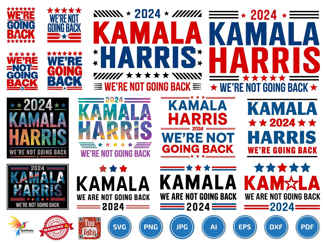 We're Not Going Back Svg Png Bundle, Kamala Harris 2024, Vote Harris ...