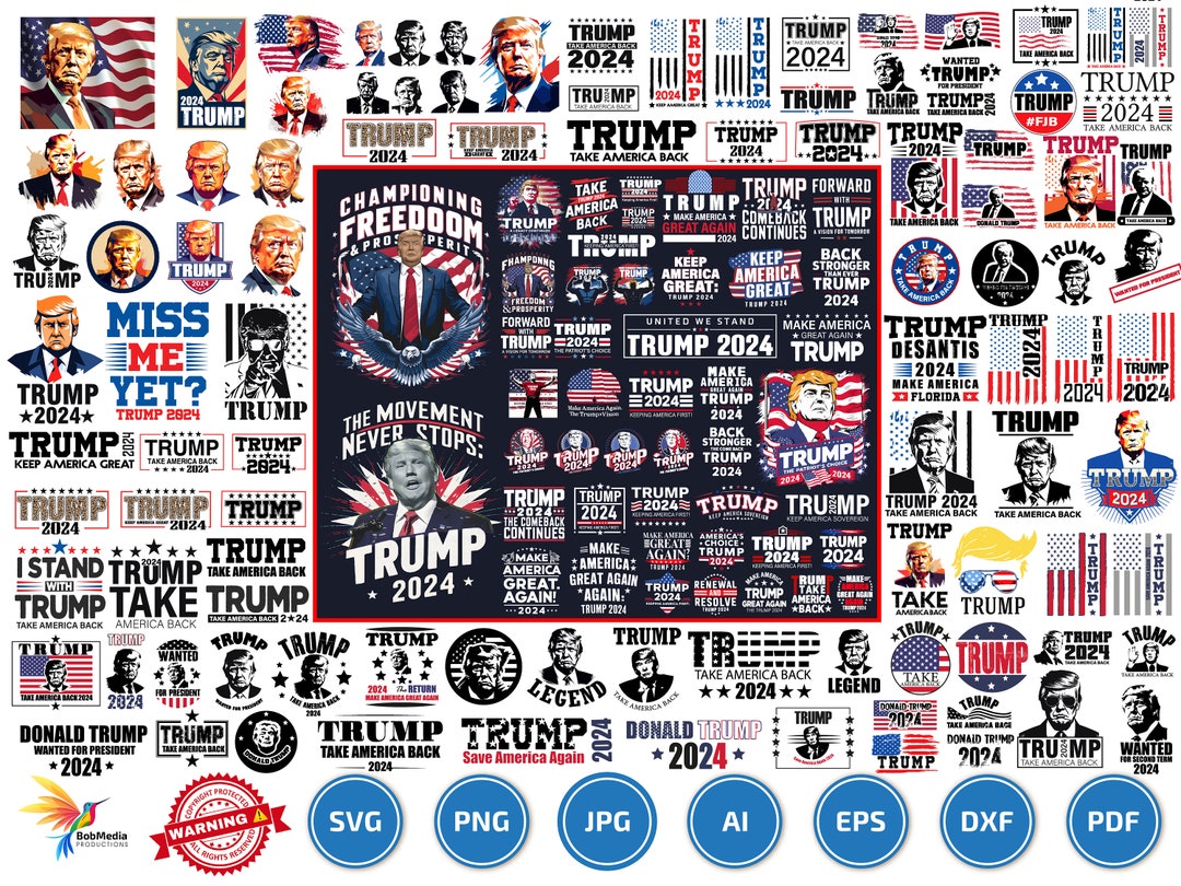 Trump 2024 Svg Png Huge Bundle, Donald Trump Svg, Trump Svg ...