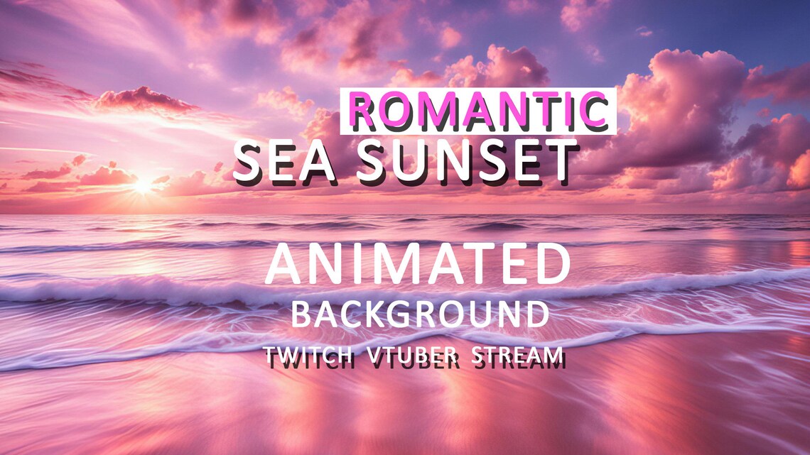 Romantic Sea Sunset Animated Background for Twitch Vtuber Youtube ...