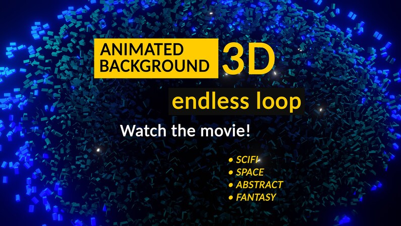 3d Animated Blue Background - Endless Loop - Space Object, Scifi, Fantasy, 1920x1080 HD Video ...