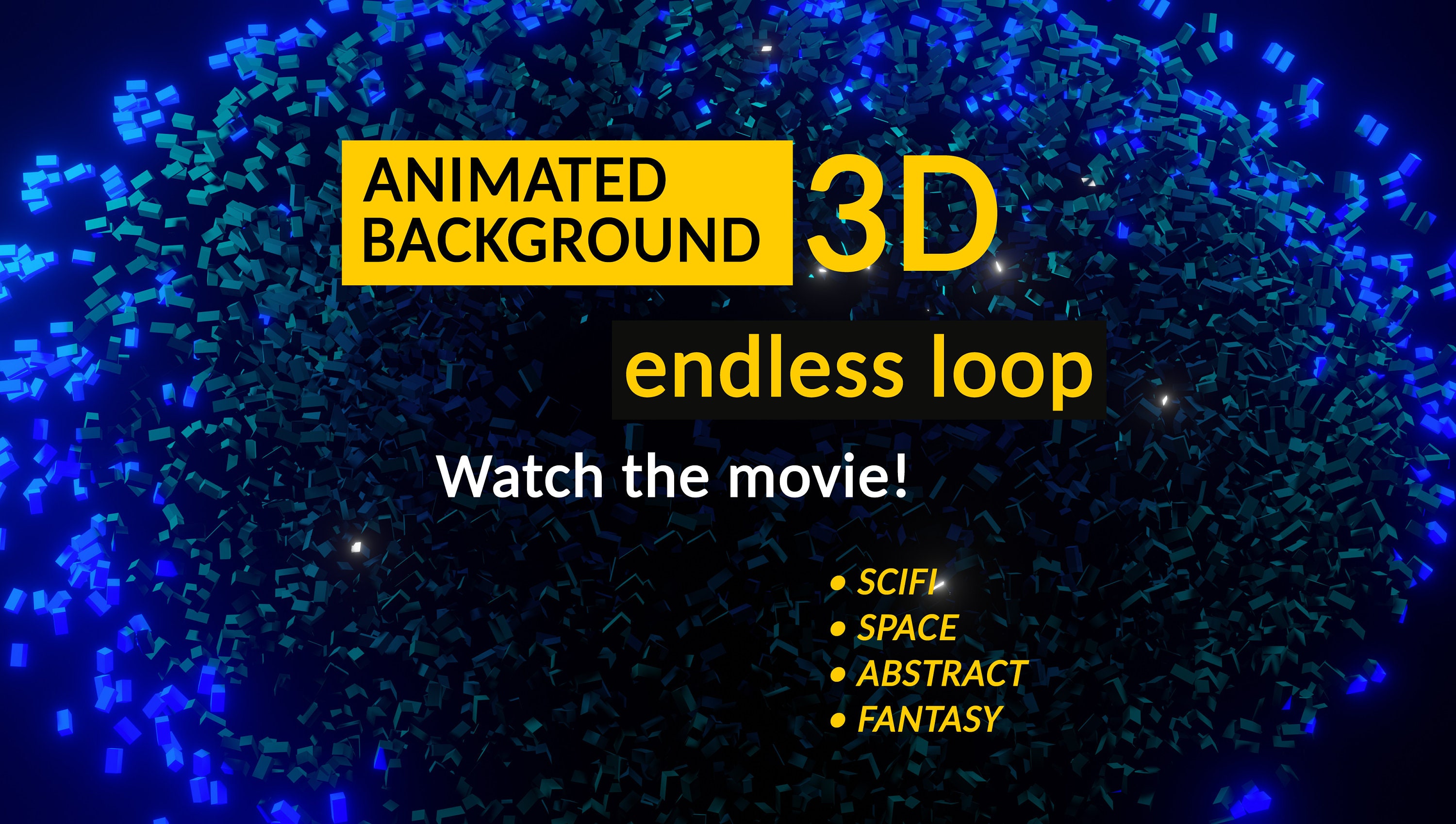 3d Animated Blue Background Endless Loop Space Object, Scifi, Fantasy ...
