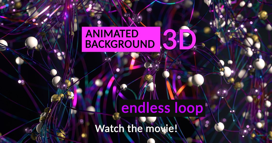 3d Animated Background - Endless Loop, Abstract Rainbow Metallic Net ...
