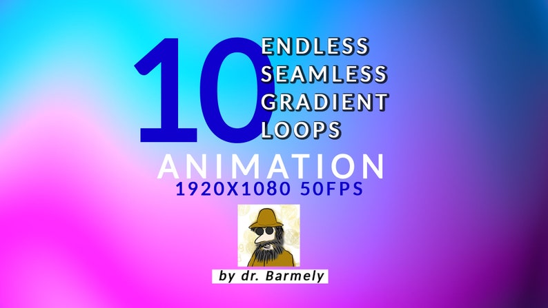 10 Animated Gradient Backgrounds Loops Twitch Vtuber Streamer - 1920x1080 50fps - Blue Pink ...