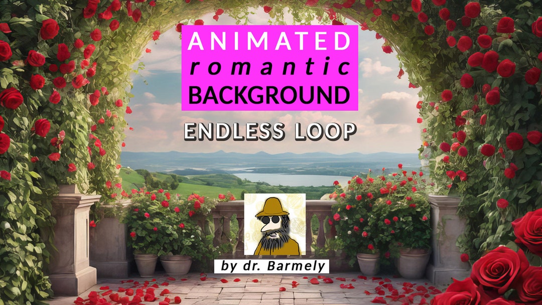 Red Roses Arch Romantic Fantasy Scenery Animated Background for Twitch ...