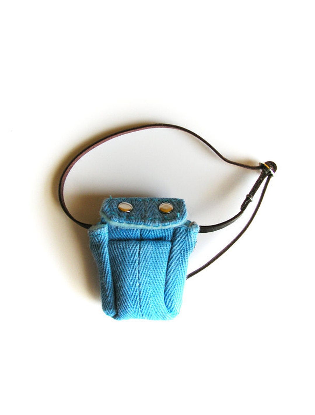 Mini Cyan Satchel With Leather Strap - Etsy