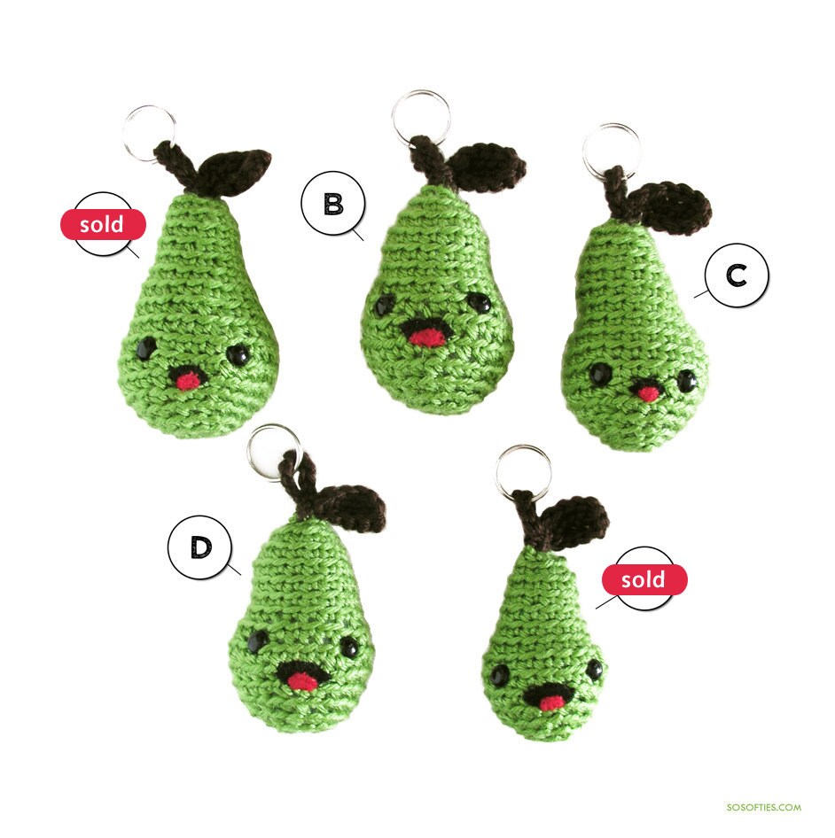 Pear Keychains Choose your favorite one | Etsy