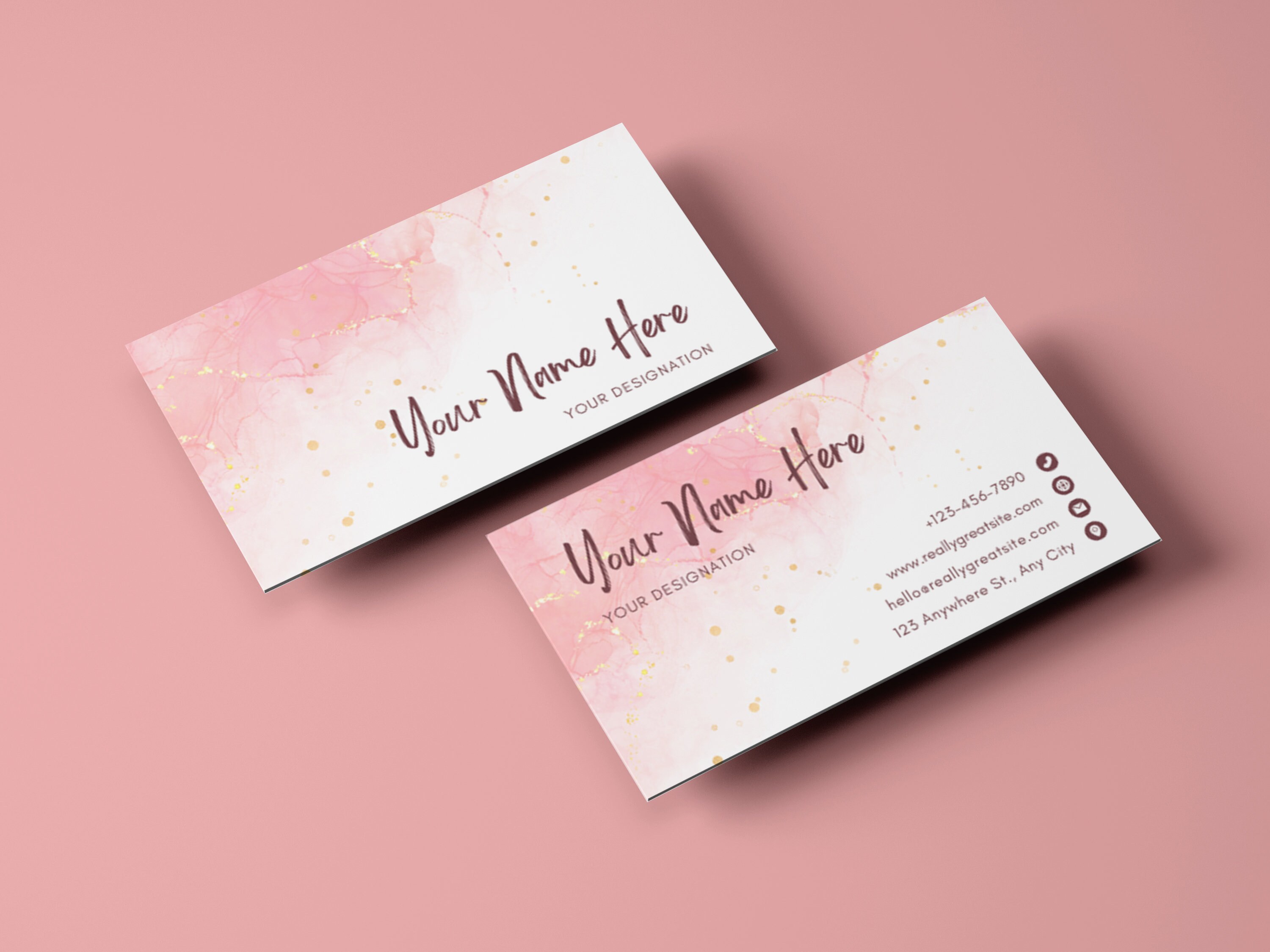 Editable Canva Template Business Card, Instant Download, DIY Card ...