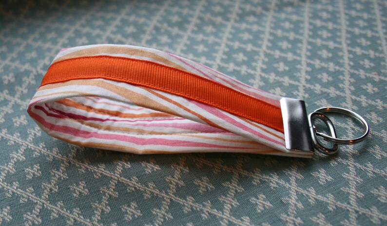 Fabric Key Chain, Wristlet Key Fob, Ribbon Keychain - Etsy