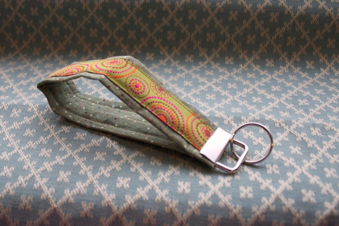 Green Funky Ribbon Key Chain, Wristloop Keychain, Wristlet Key Chain - Etsy