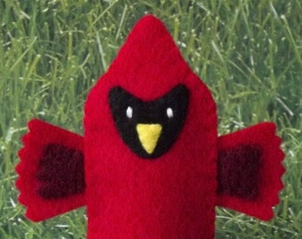 Cardinal Felt Finger Puppet Bird Puppet Storytime Puppet - Etsy