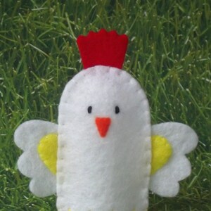Rooster Chicken Finger Puppet Select a Color Felt Rooster Finger Puppet ...