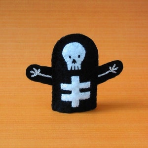 Skeleton Finger Puppet - Select a Color - Felt Skeleton Puppet ...