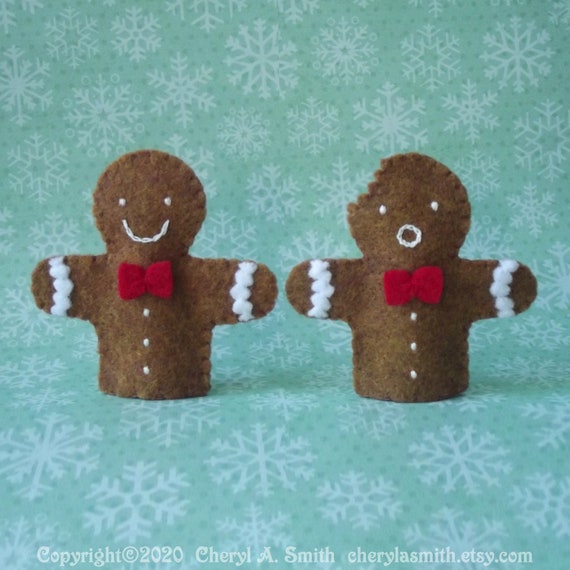 Gingerbread Man Christmas Finger Puppet Gingerbread Man | Etsy
