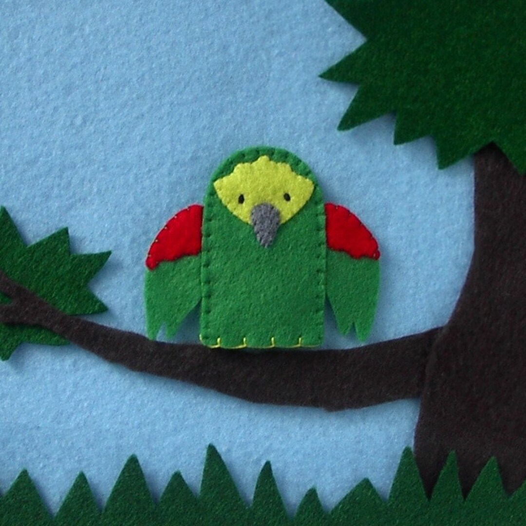 Green Parrot Bird Finger Puppet Parrot Finger Puppet Green Parrot ...