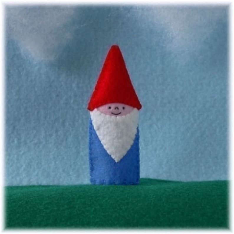 Little Gnome Finger Puppet - Gnome Puppet - Garden Gnome Finger Puppet ...