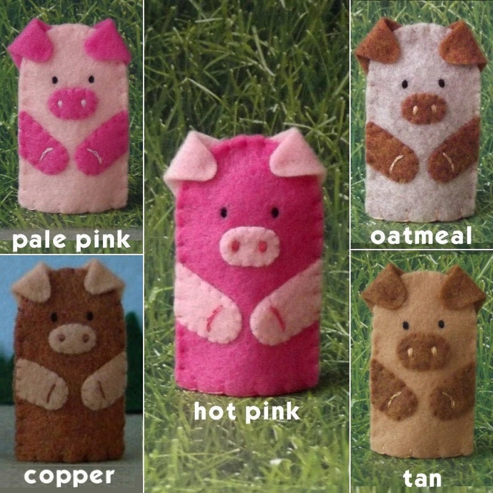 Little Piggy Finger Puppet - Felt Pig Puppet - Felt Finger Puppet Pig ...