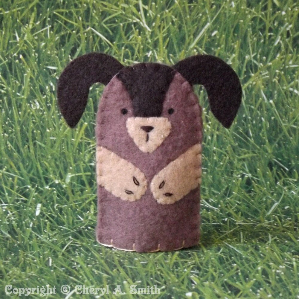 Puppy Dog Finger Puppet - Select a Color - Dog Puppet - Felt Puppy ...