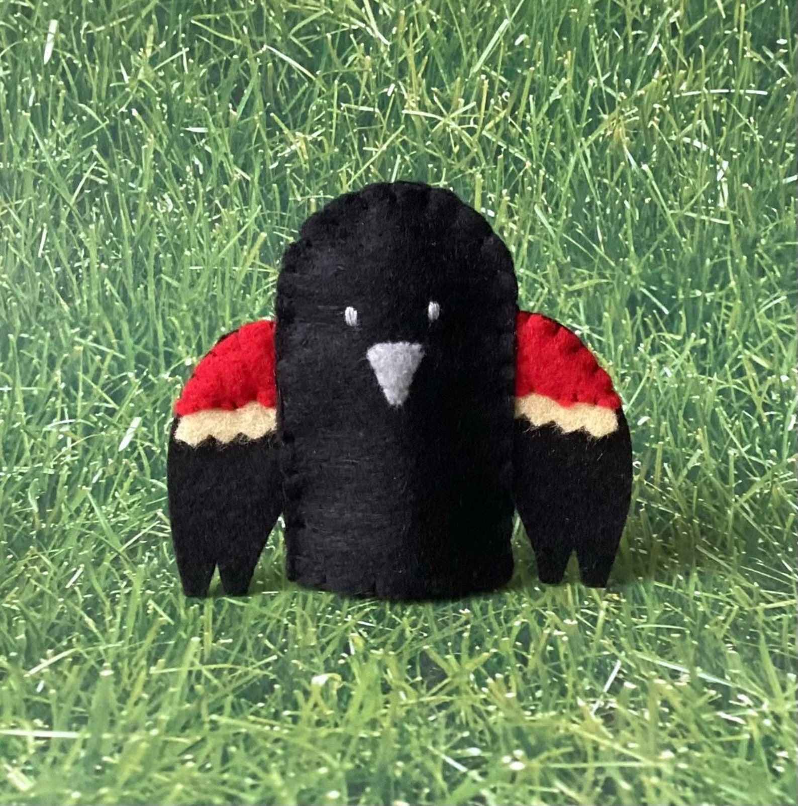 Blackbird Finger Puppet Raven Puppet Felt Finger Puppet Red Wing Black ...