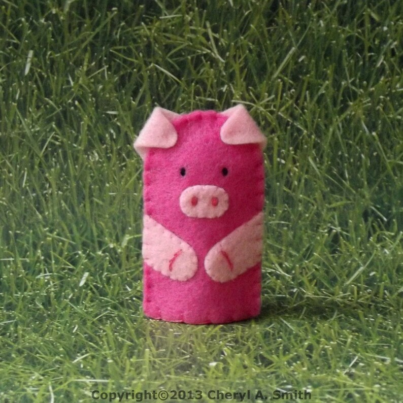 Little Piggy Finger Puppet - Felt Pig Puppet - Felt Finger Puppet Pig ...