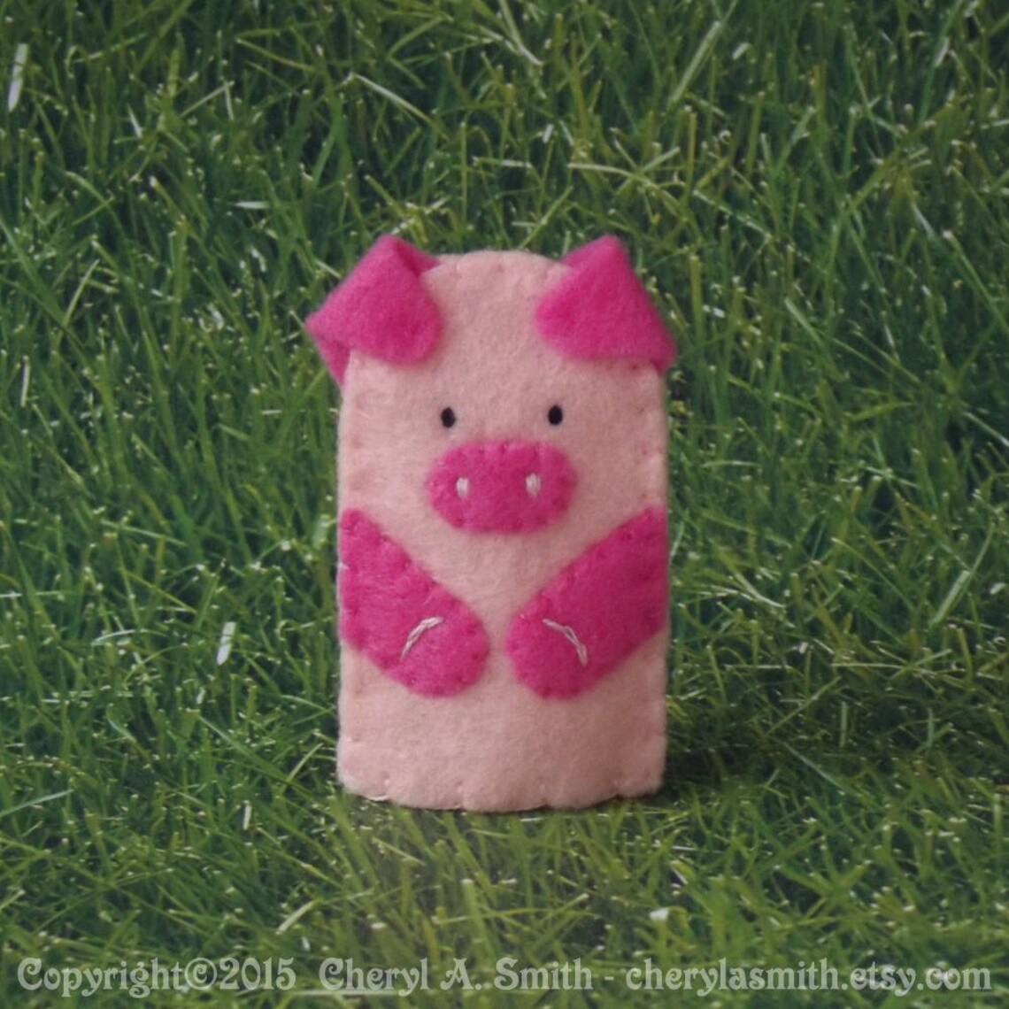 Little Piggy Finger Puppet - Felt Pig Puppet - Felt Finger Puppet Pig ...