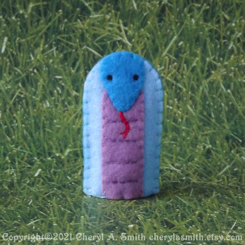 Snake Finger Puppet - Select Green Snake or Red Snake or Blue Snake ...