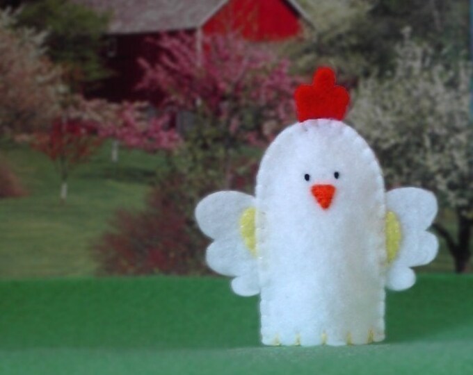 Rooster Chicken Finger Puppet - Etsy