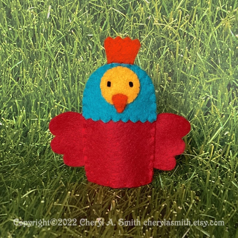 Rooster Chicken Finger Puppet Select a Color Felt Rooster - Etsy