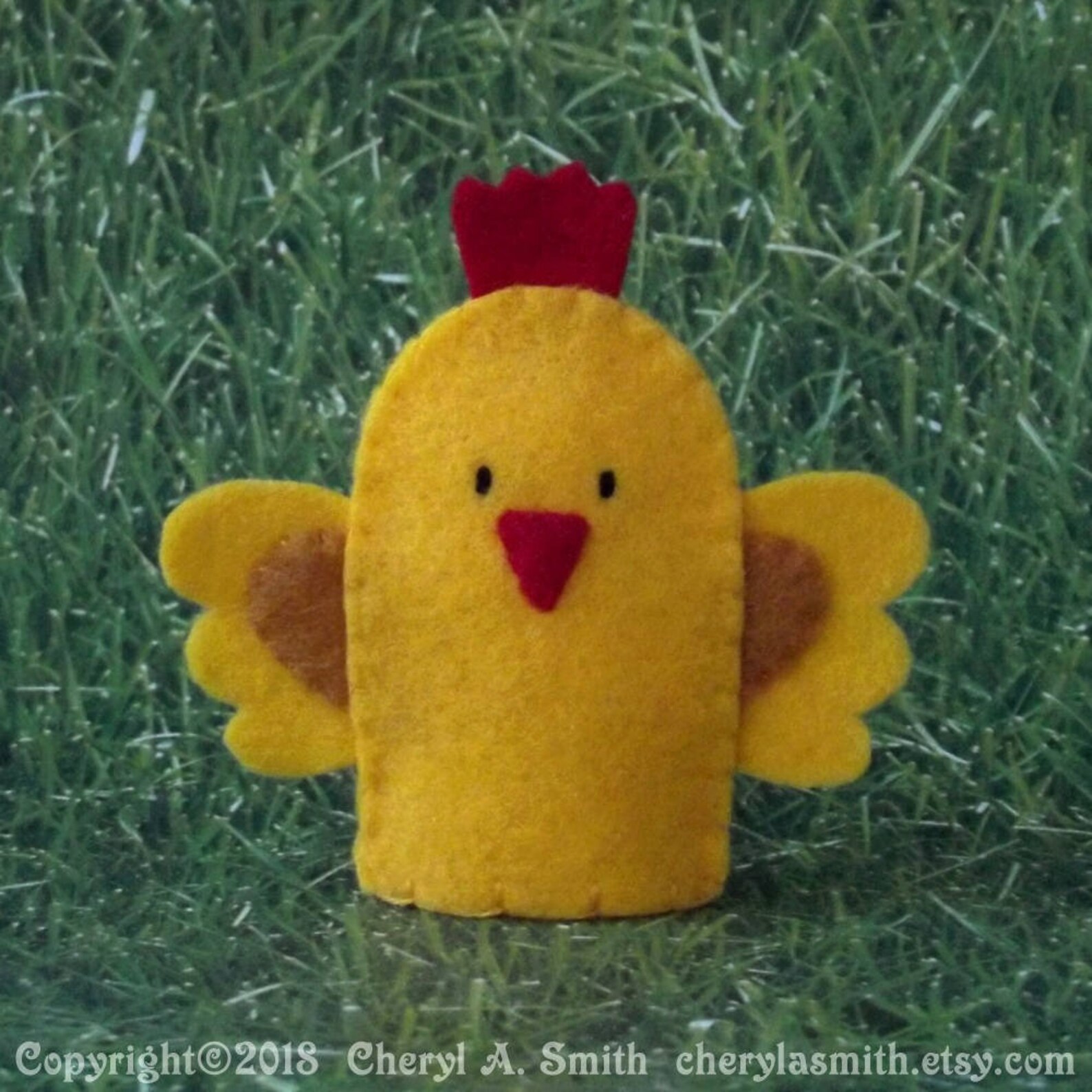 Rooster Chicken Finger Puppet Select White or Gold Felt | Etsy