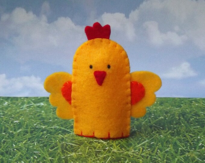 Golden Rooster Chicken Felt Finger Puppet Chicken Puppet Rooster Puppet ...