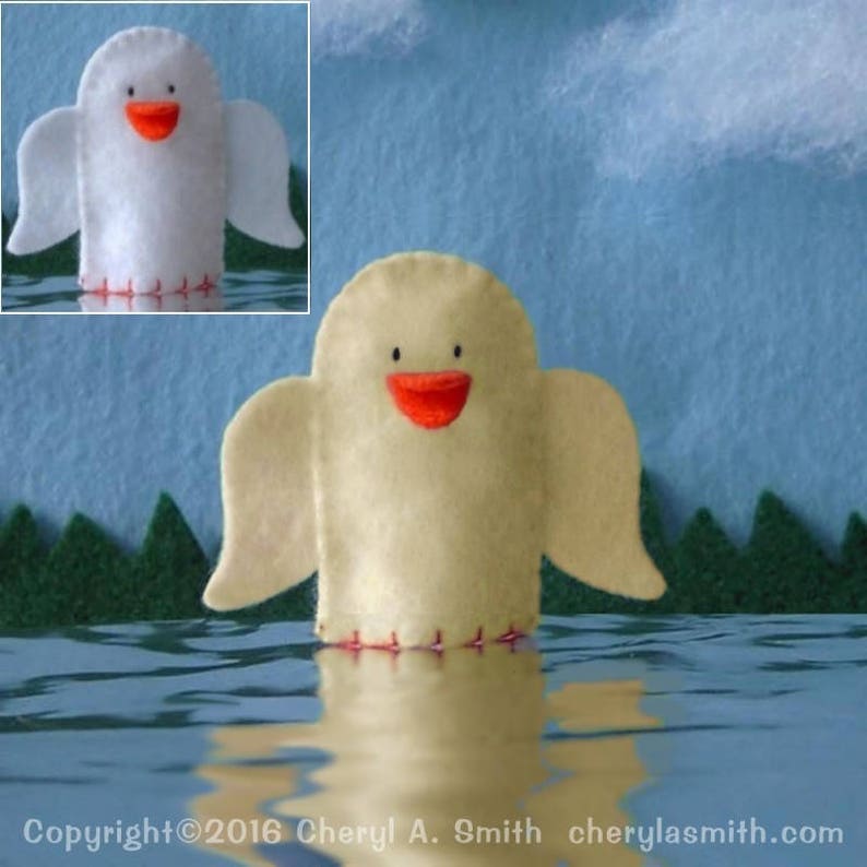 Duck Felt Finger Puppet Select White or Yellow Felt Duck - Etsy