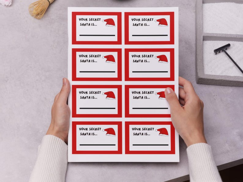 Secret Santa Draw - Cards for Office Party, Printable Gift Exchange ...