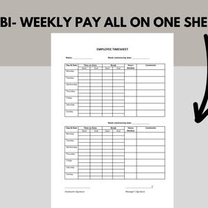 Employee Timesheet - Fillable, Printable & Editable Biweekly, Split Shifts With Breaks Tracking ...