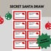Secret Santa Draw - Cards for Office Party, Printable Gift Exchange, Xmas Gift Swap, Christmas ...