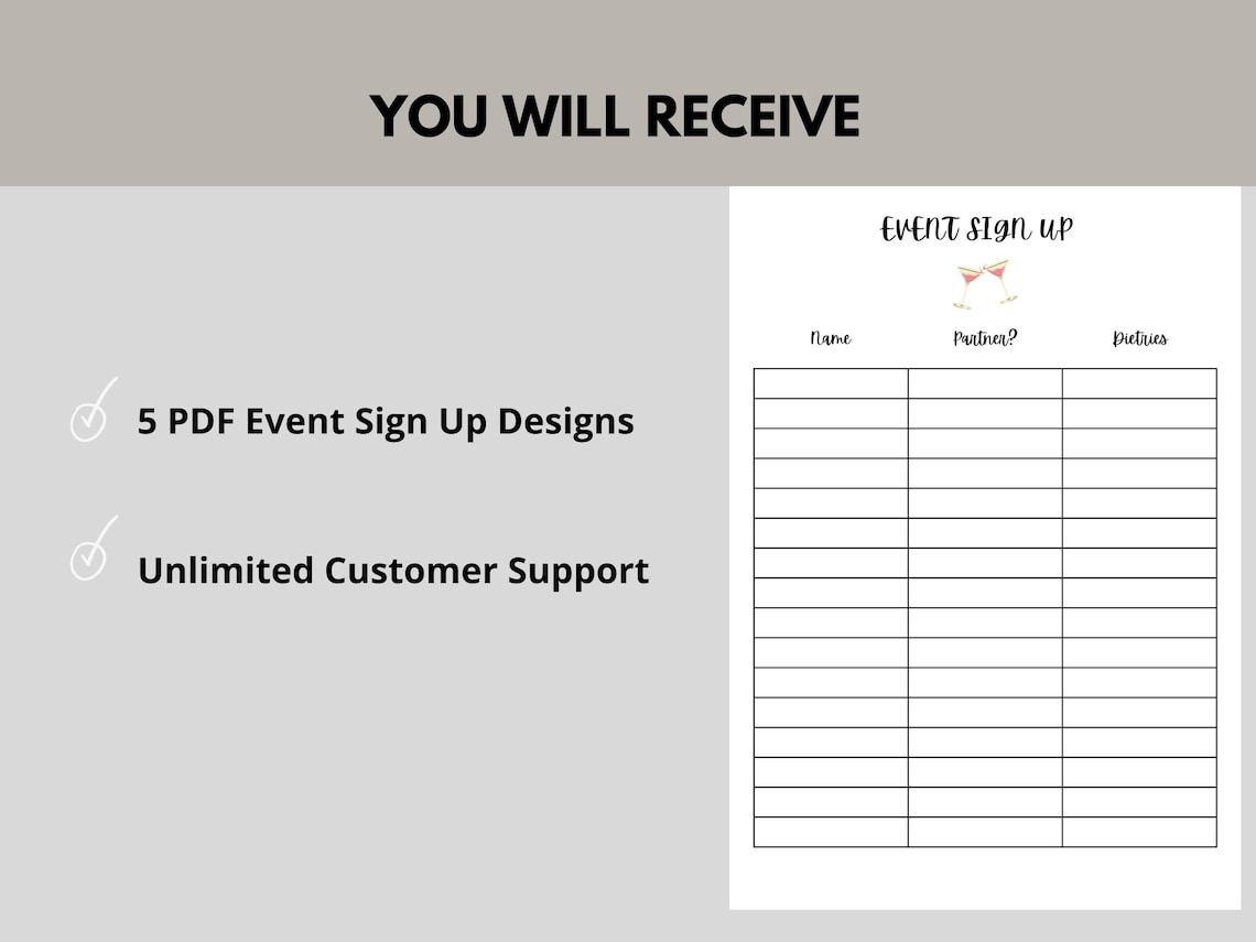 Minimalist Event Sign up Sheet - Printable Employee Sign up Template ...