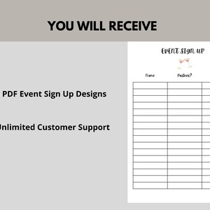 Minimalist Event Sign up Sheet - Printable Employee Sign up Template ...