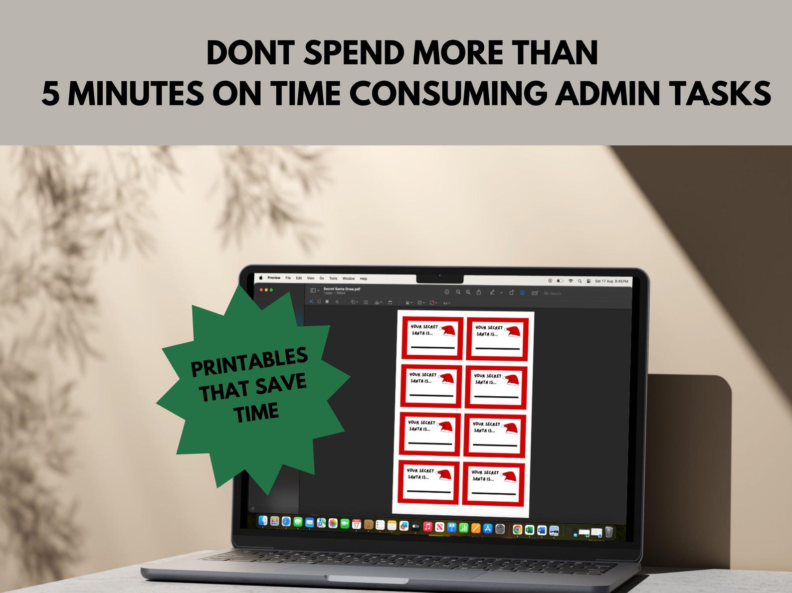 Secret Santa Draw - Cards for Office Party, Printable Gift Exchange ...