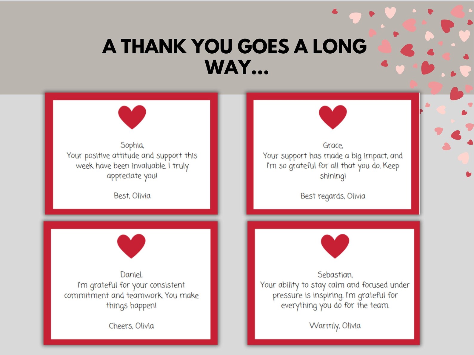 Valentine's Day Thank You Notes for Employees & Team Members - Editable ...