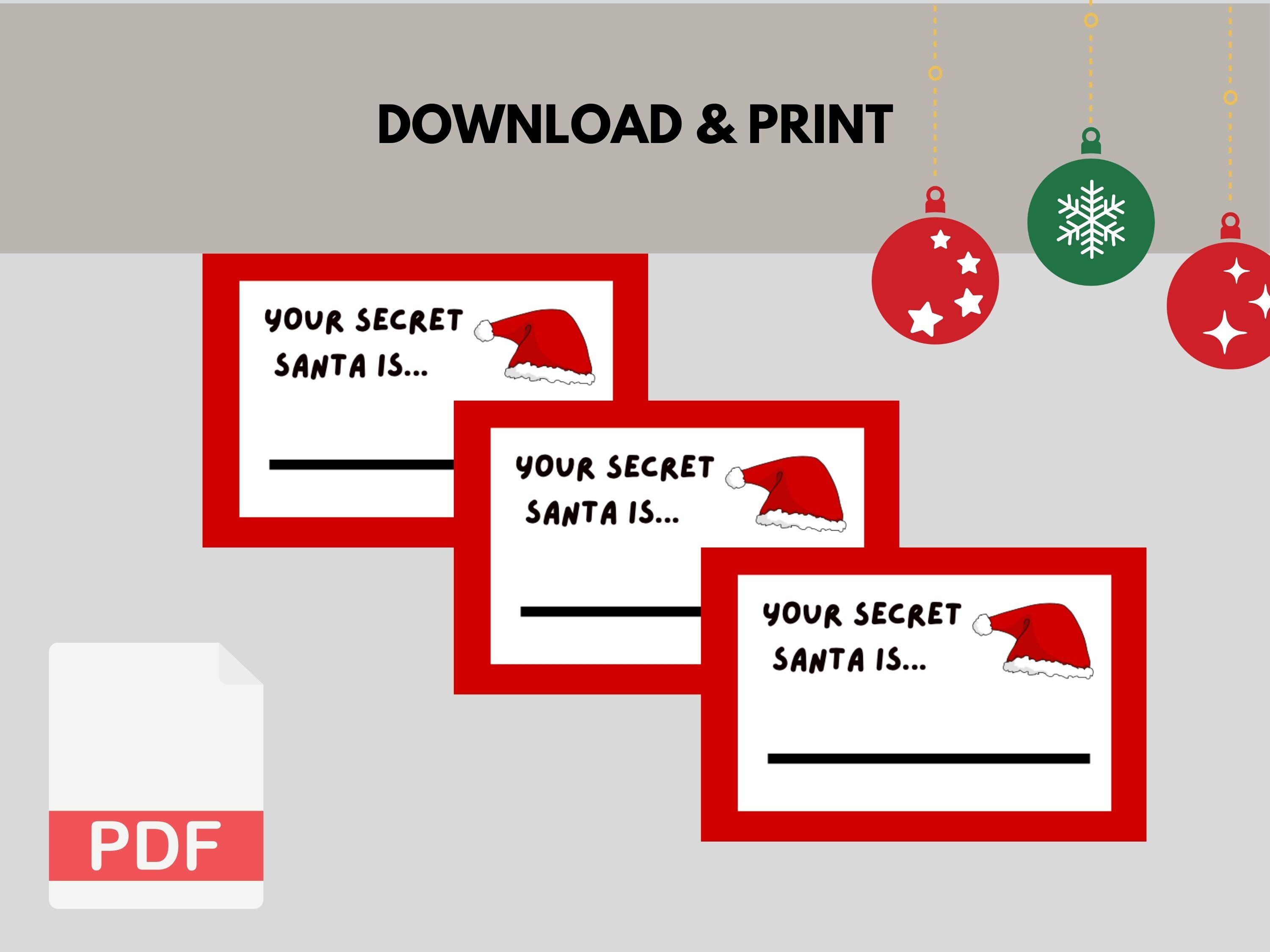 Secret Santa Sign up & Draw Cards Bundle- Sign and Sign up Sheet ...