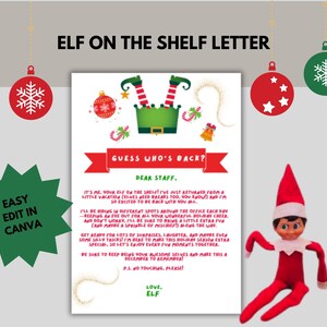 Elf on the Shelf Arrival Letter - Editable and Printable in Canva, 50 ...