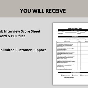 Job Interview Score Rating Sheet - Performance Evaluation Form - HR ...