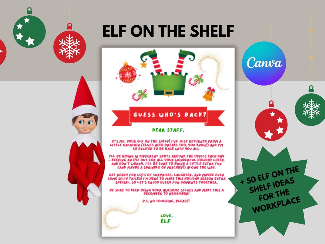 Elf on the Shelf Arrival Letter - Editable and Printable in Canva, 50 ...