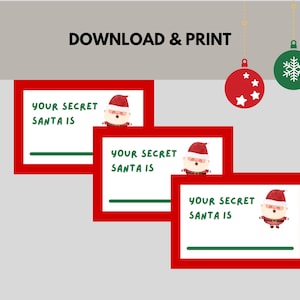 Secret Santa Draw - Cards for Office Party, Printable Gift Exchange ...