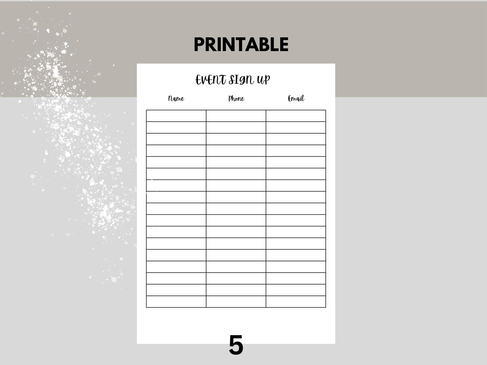 Minimalist Event Sign up Sheet - Printable Employee Sign up Template ...