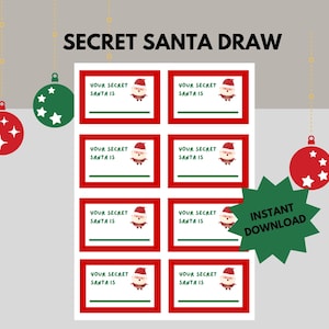Secret Santa Draw - Cards for Office Party, Printable Gift Exchange ...